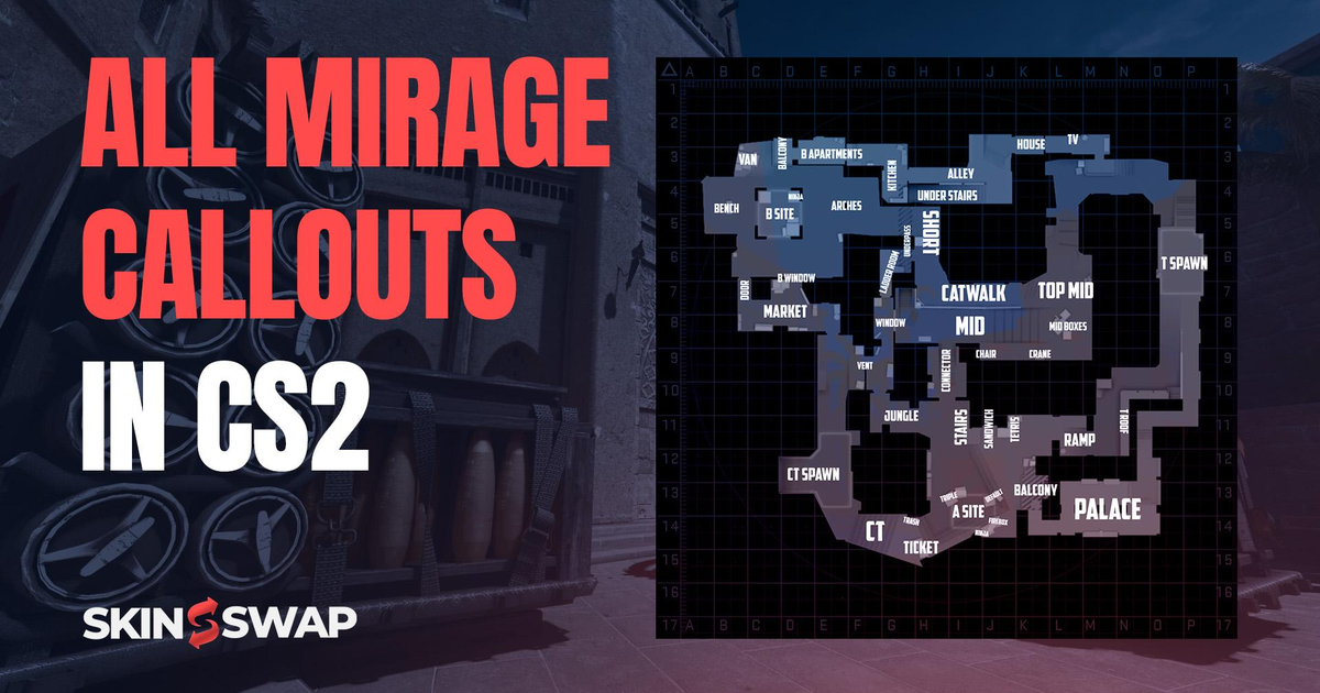CS2 Mirage Callouts - Complete Map Guide 2025 - SkinSwap Blog